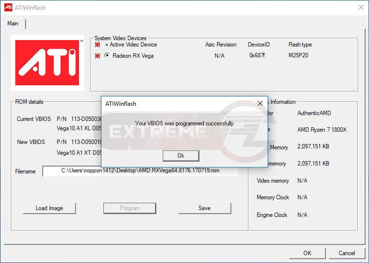 TIP:สอนแปลงร่าง AMD VEGA 56 จับ flash bios ใหม่กลายเป็น AMD VEGA 64 ...