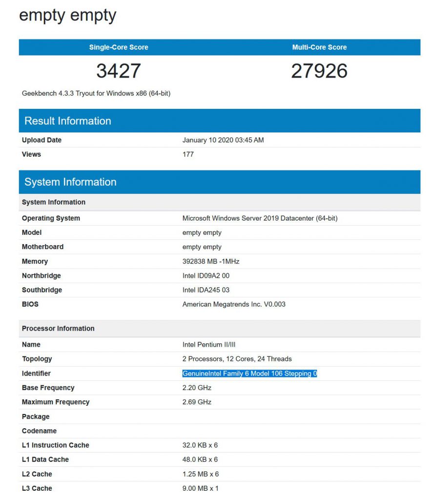 Benchmark แรกของ Intel Whitley ซีพียู Xeon 10nm คะแนน Multi-Core แรง ...